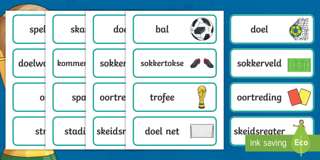 Sokker Wereldbeker Woordkaarte (teacher made)