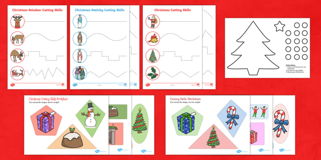 Christmas Cutting Skills Activity Pack (teacher made)