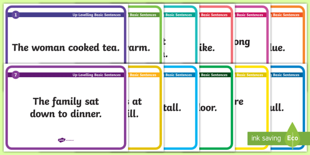 First Level Up Levelling Basic Sentences Blether Stations - English