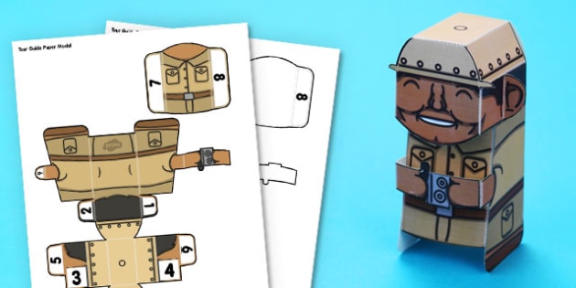 3D Tour Guide Paper Model Activity (Teacher-Made)