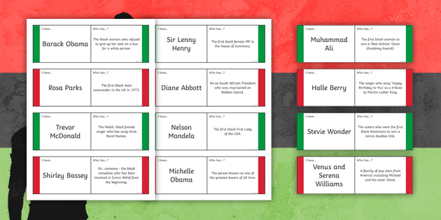 KS2 Black History Month Loop Cards (teacher made)