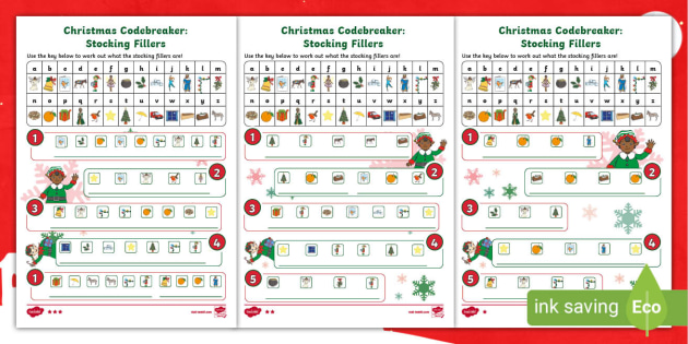 Christmas Codebreaker: Stocking Fillers (teacher made)