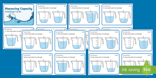 KS1 Measure Capacity Differentiated Challenge Cards - KS1 Maths, choose and