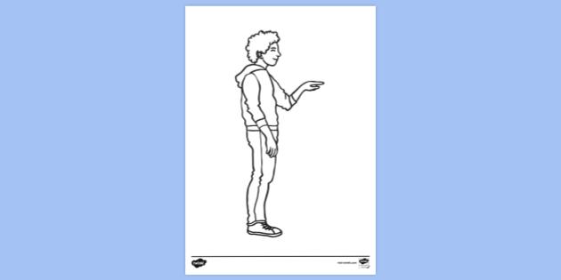 FREE! - Boy Pointing Colouring Sheet | Colouring Sheets