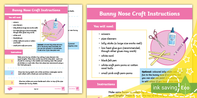 Bunny Nose Craft Instructions