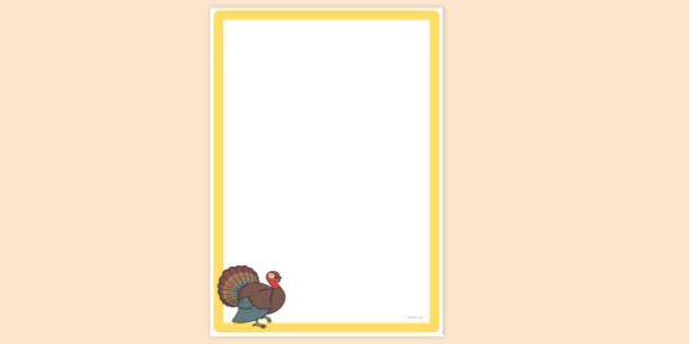 FREE! - Simple Blank Turkey Page Border (teacher made)