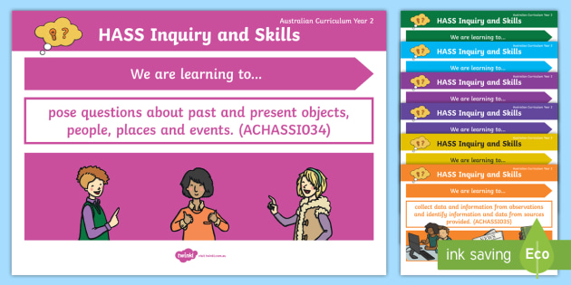 Year 2 Australian Hass Inquiry Skills Content Descriptor Statements Display