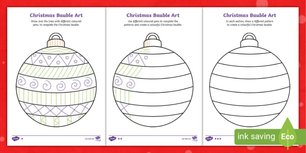 Christmas Bauble Art Activity - Fine Motor Skills Pack