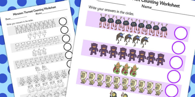 FREE! - Monster Themed Counting Sheet (teacher made)