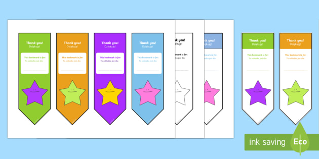 Editable Thank You Bookmarks English/Polish (teacher made)