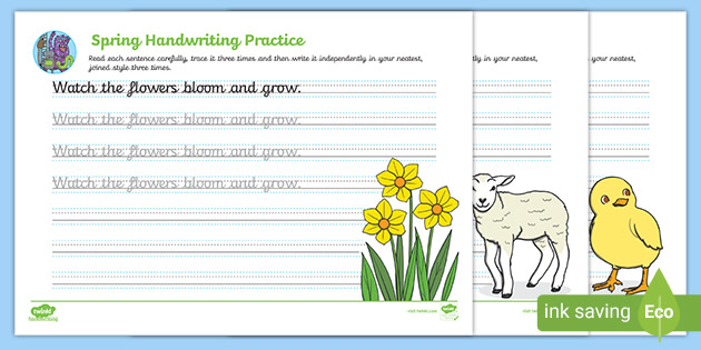 Journey to Continuous Cursive: Spring Cursive Words