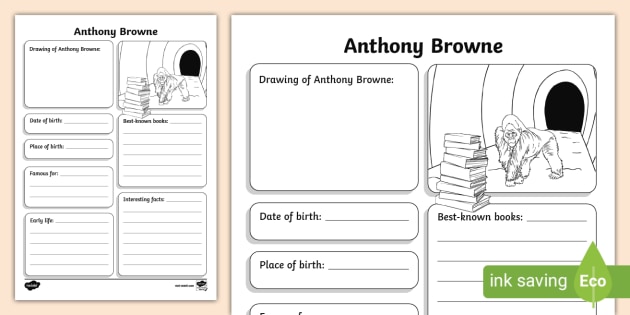 Anthony Browne (Author) Fact File Template (teacher made)