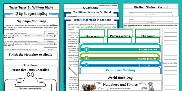 Second Level P6 Literacy Home Learning Resource Pack 2