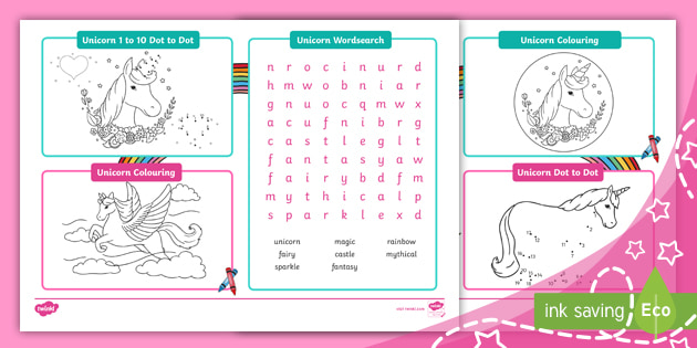 Unicorn Activity Placemat (teacher made)