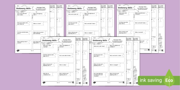 New Zealand Dictionary Scavenger Hunt Worksheets