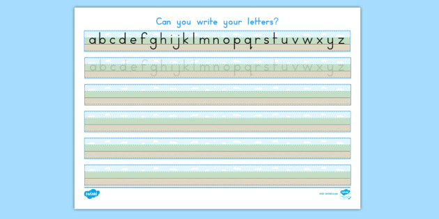 FREE! - Can You Write Your Letters Worksheet (Dirt, Sky, Grass)