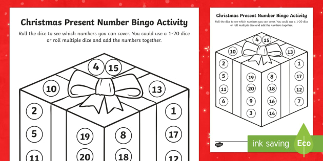 Christmas Present Number Bingo Activity (teacher made)