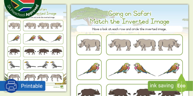 Going on Safari Match the Inverted Image Activity
