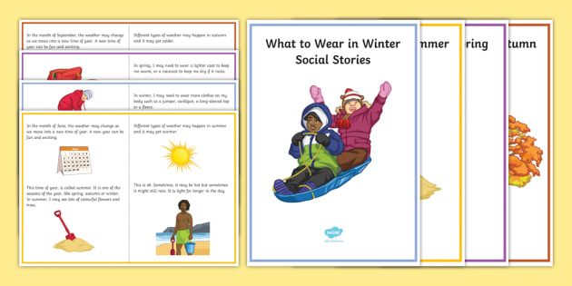 What to Wear in Different Seasons Visual Aid (teacher made)
