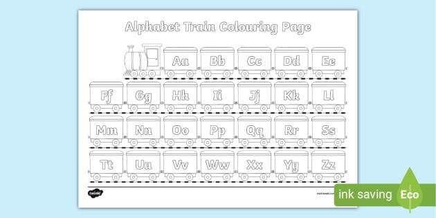 FREE! - Alphabet Train Colouring Page (teacher made)