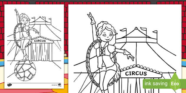 FREE! - Circus Balancing Act Colouring Page (teacher made)