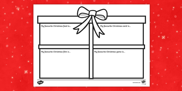 Christmas Favourites Writing Worksheet (teacher made)
