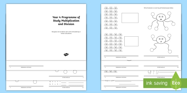Year 4 Programme of Study: Multiplication and Division Factor Pairs and