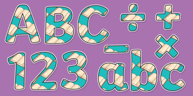 Book Themed Display Letters and Numbers Pack (teacher made)