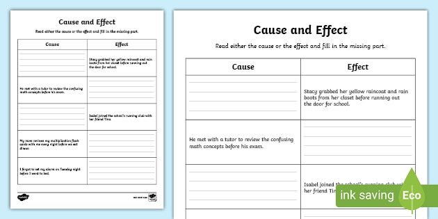Cause and Effect: What Happens First/Next Activity