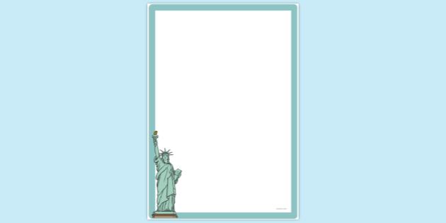 FREE! - Statue of Liberty Page Border (teacher made)