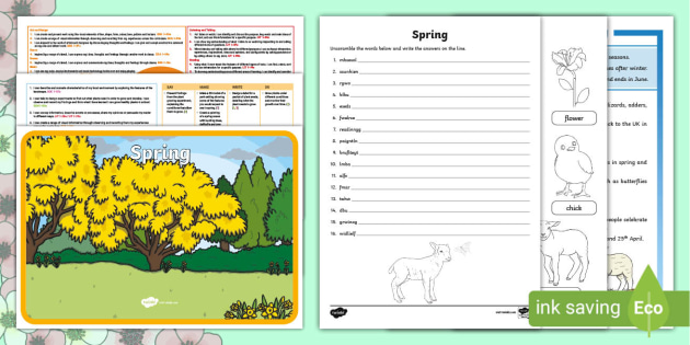 Free Spring Worksheets - First Level Resources for Spring