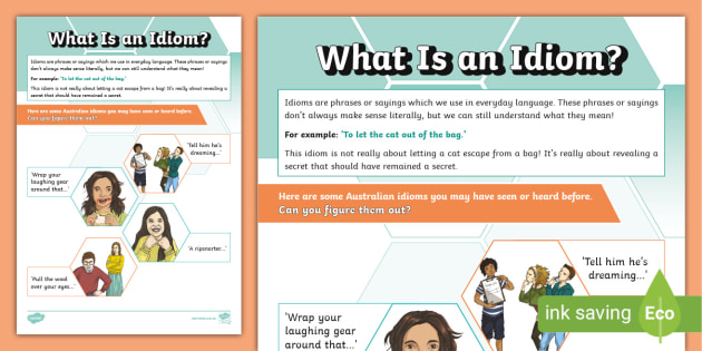 Idioms With Visuals Posters Idioms Idioms Phrases Nature Idioms A
