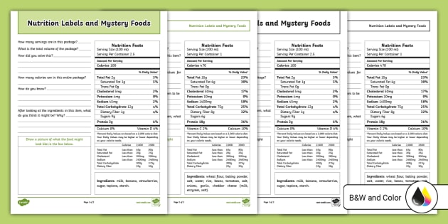 Food Label Worksheet 15 Reading Labels Worksheets With Questions
