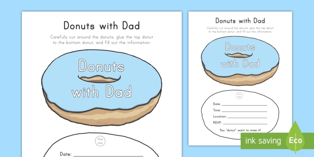 Donuts with Dad Invitation Cards - Father's Day