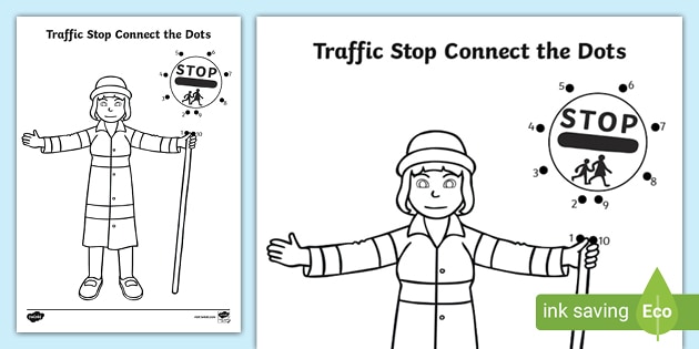 FREE! - Traffic Stop Connect the Dots Activity - Worksheets - Twinkl