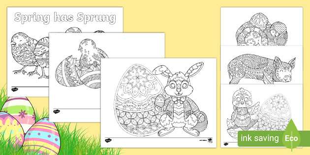 Easter Mindfulness Colouring Pages - Easter-themed Resources