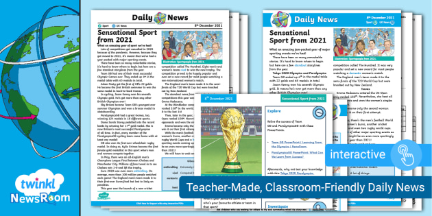 News Story and Questions for Kids 7-11: Sports 2021 Roundup