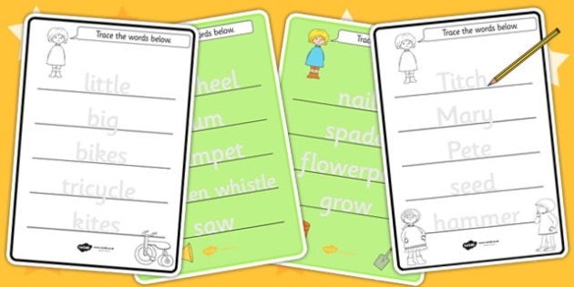 FREE! - Trace the Words Worksheets to Support Teaching on Titch