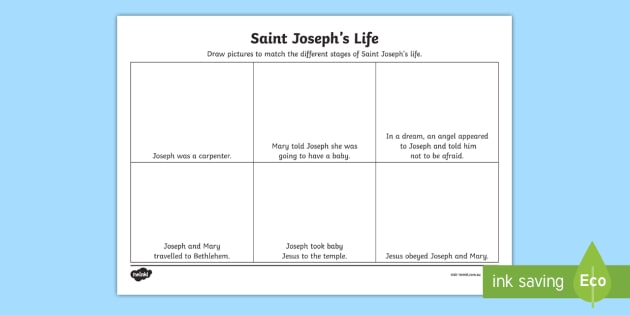 Saint Joseph's Life Worksheet