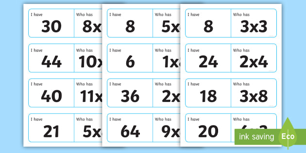 Mixed 3, 4 and 8 Times Tables Dominoes Y3 (Teacher-Made)