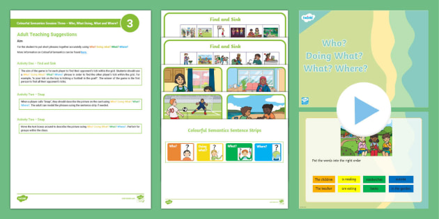 Colourful Semantics: Who, What Doing, What and Where? Session Plan and ...