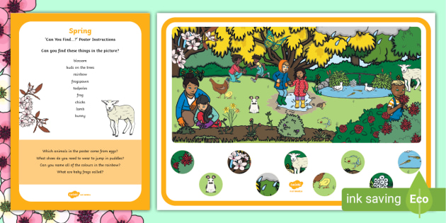 Spring Picture Scene Can You Find…? Poster | Twinkl Resource