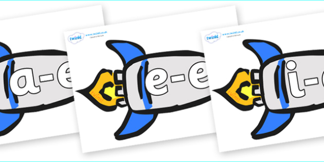 Modifying E Letters on Rockets (Plain) (teacher made)