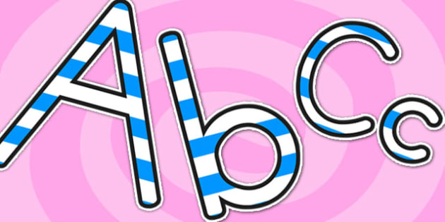 FREE! - Stripey Blue Display Lettering (teacher made)