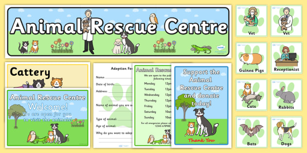 Animal Rescue Centre Role Play Pack - animals, roleplay, packs