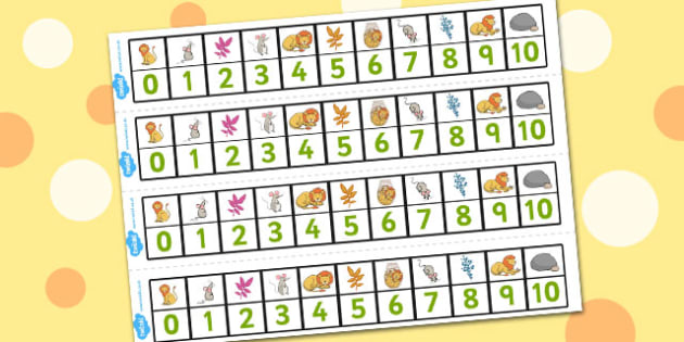 The Lion And The Mouse Number Track 0-10 (teacher made)