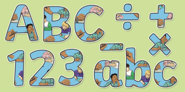 Writing Themed Display Letters and Numbers Pack