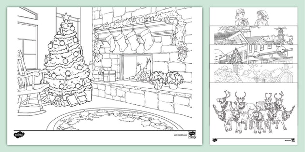 Printable Christmas Pictures to Colour - Second Level