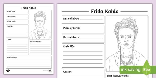 Frida Kahlo Fact File (teacher made)