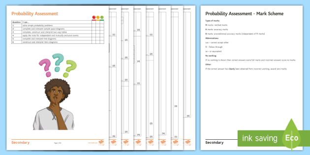 Half Term 1: Probability Assessment Pack (teacher made)